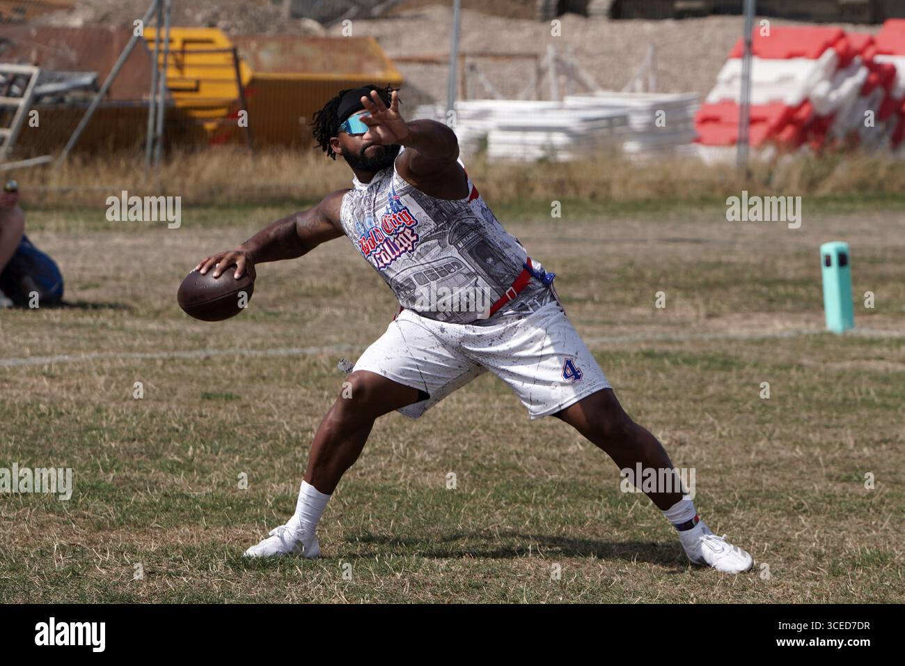 Black male quarterback passing the ball @ Flagapalooza 2025 Flag ...
