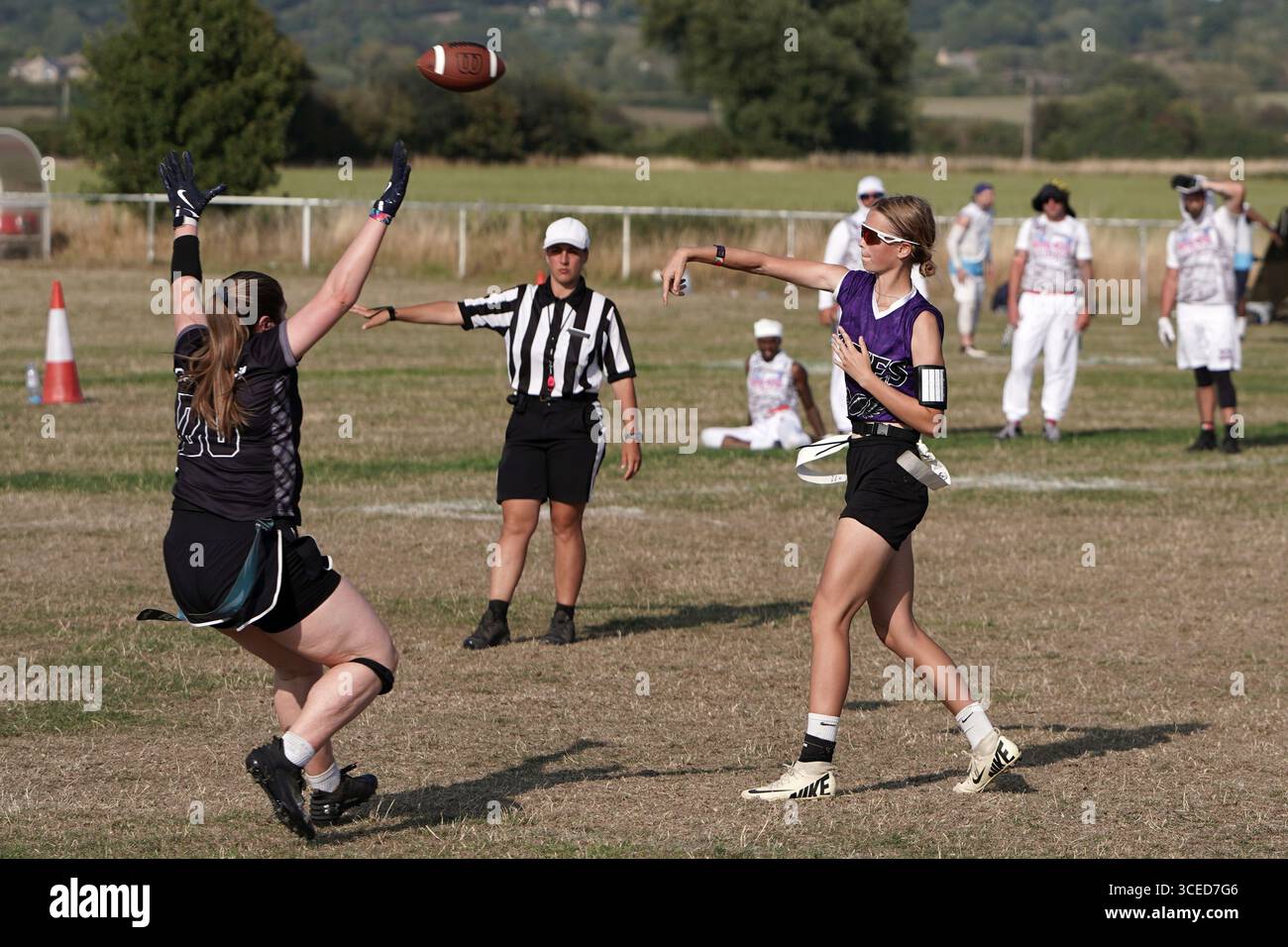 White female quarterback passing the ball @ Flagapalooza 2025 Flag ...