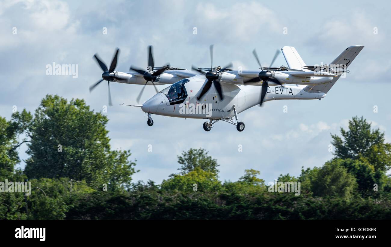 Vertical Aerospace VX4 prototype, arriving at RAF Fairford for the ...