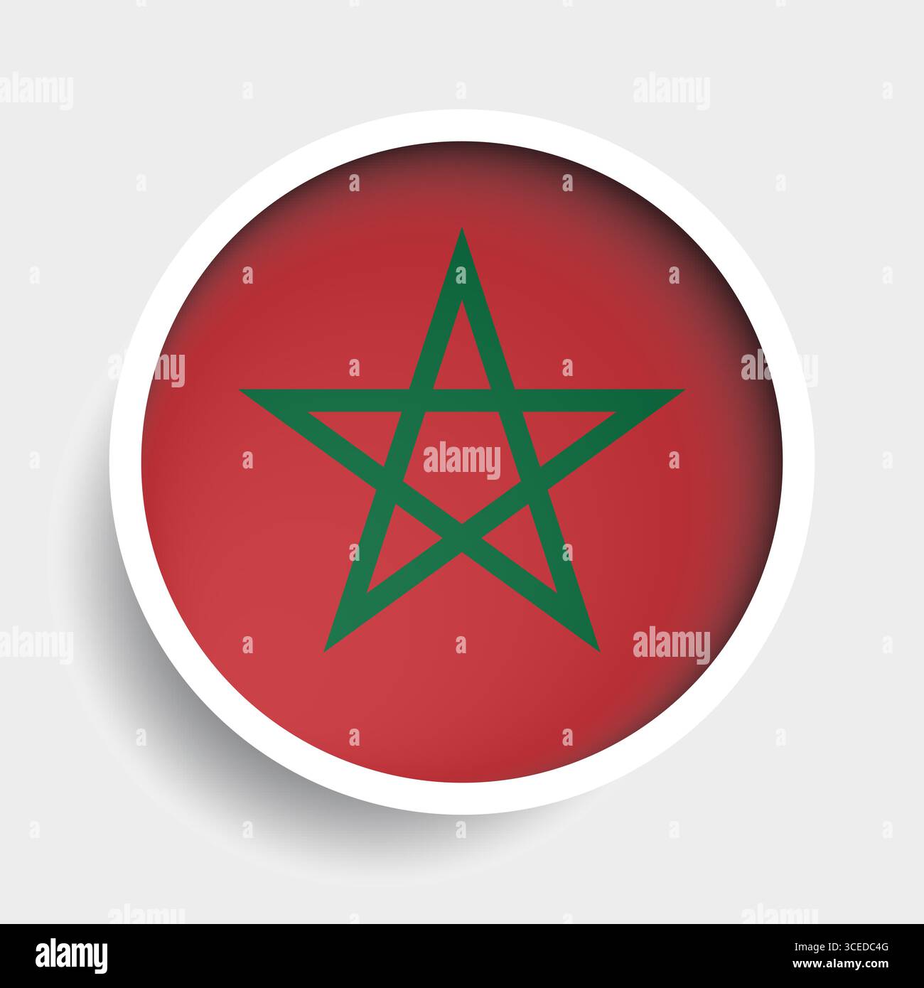 Flag of Morocco, round icon with shadow, national symbol Stock Vector ...
