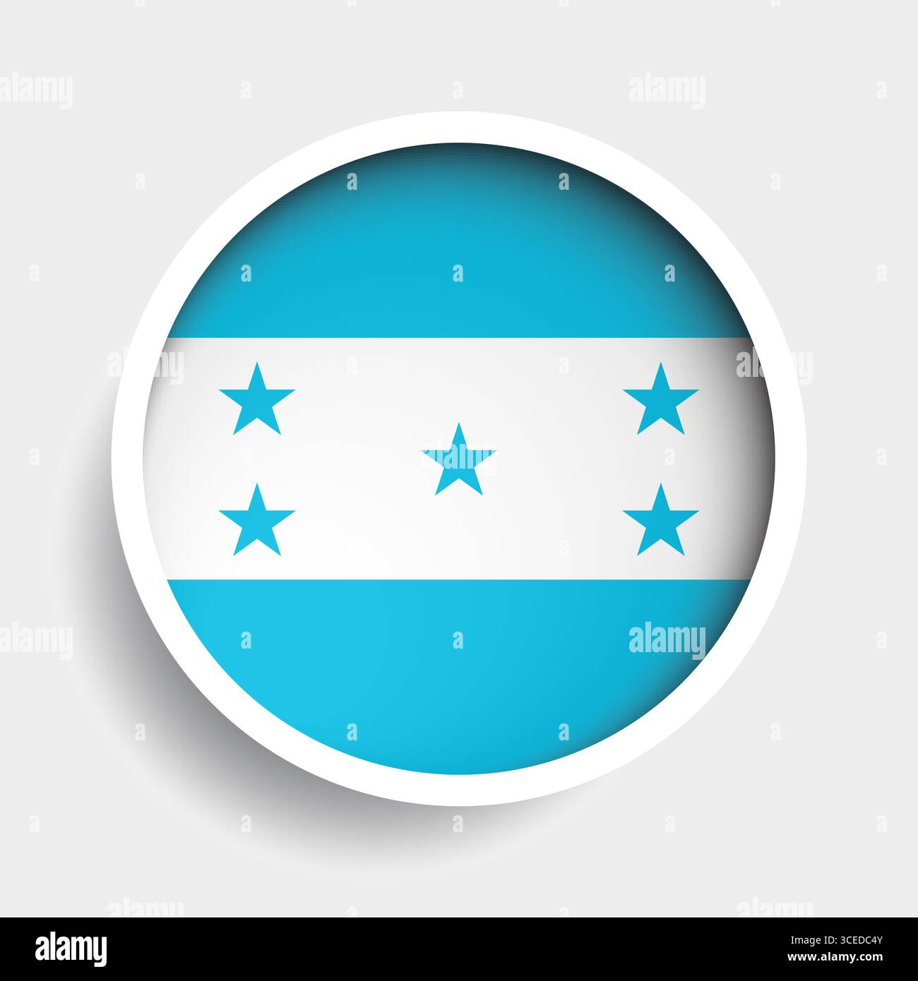 Flag of Honduras, round icon with shadow, national symbol Stock Vector ...
