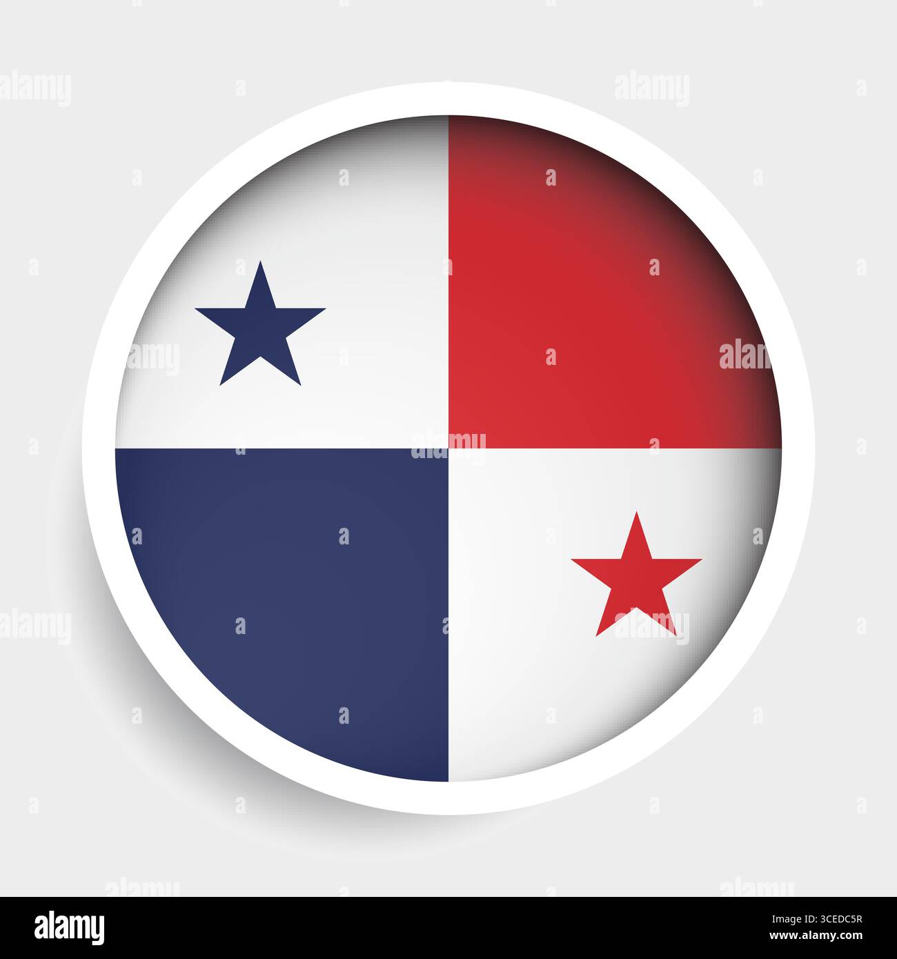 Flag of Panama, round icon with shadow, national symbol Stock Vector ...