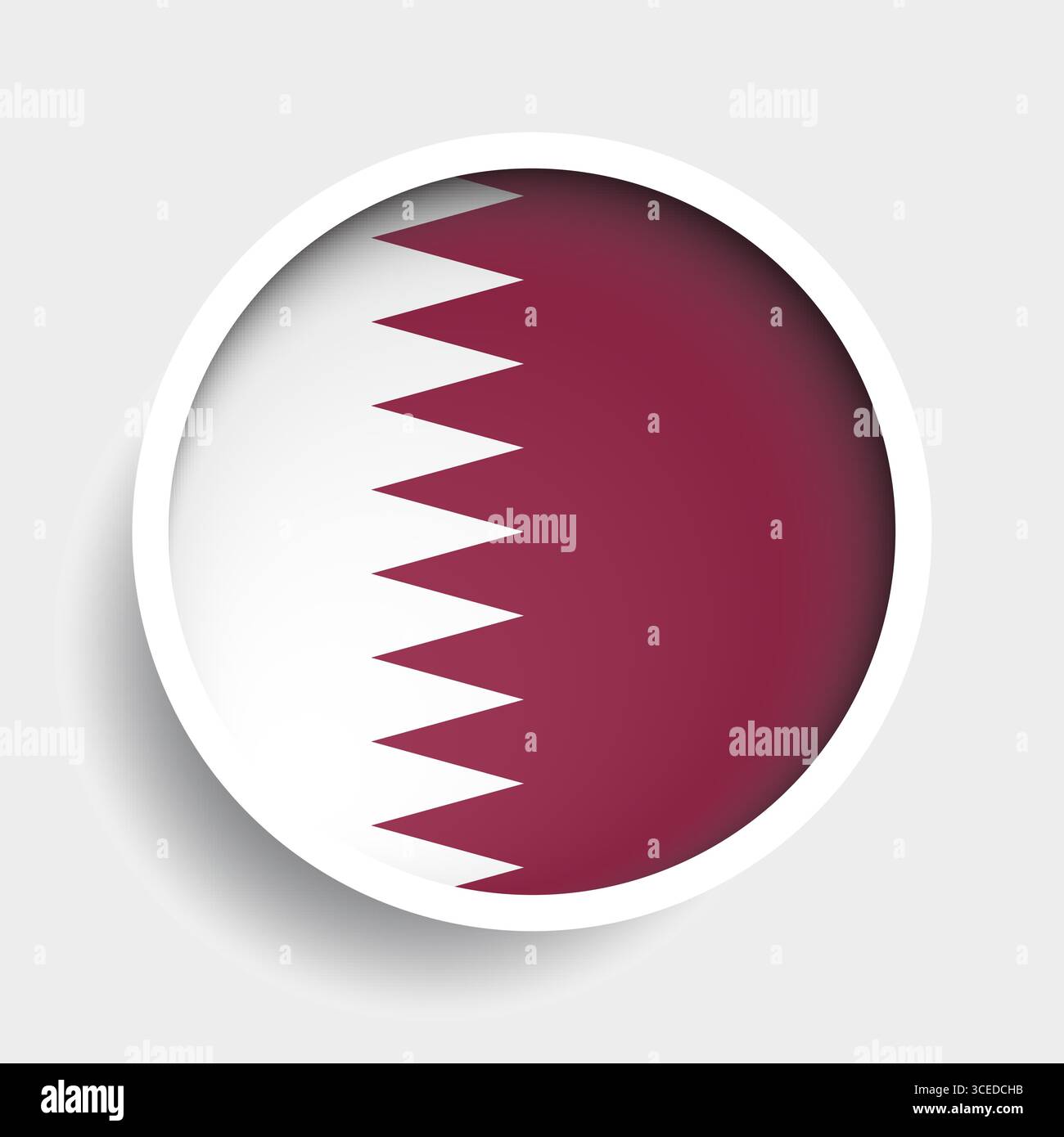 Flag of Qatar, round icon with shadow, national symbol Stock Vector ...