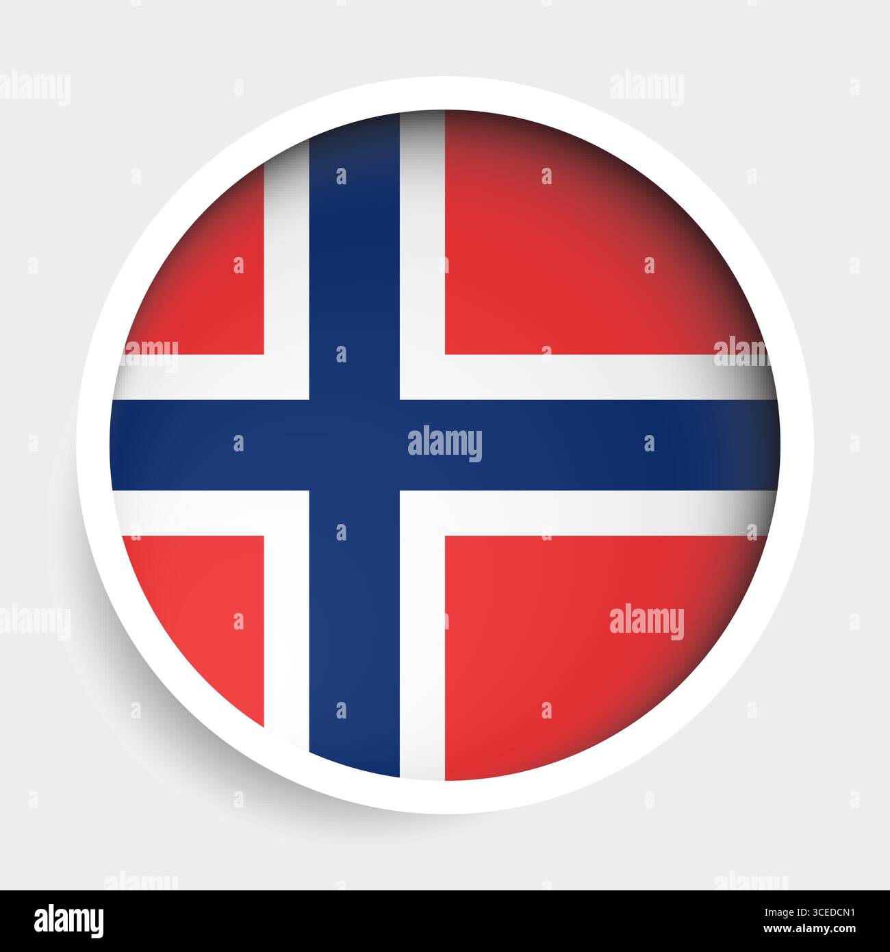 Flag of Norway, round icon with shadow, national symbol Stock Vector ...