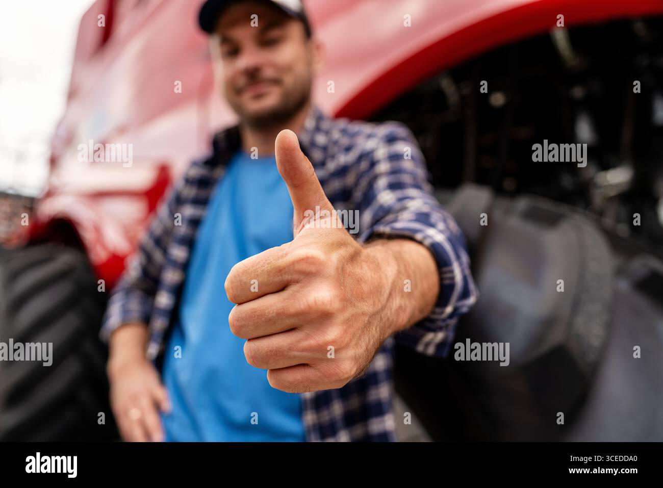 Male farmer near combine hi-res stock photography and images - Alamy