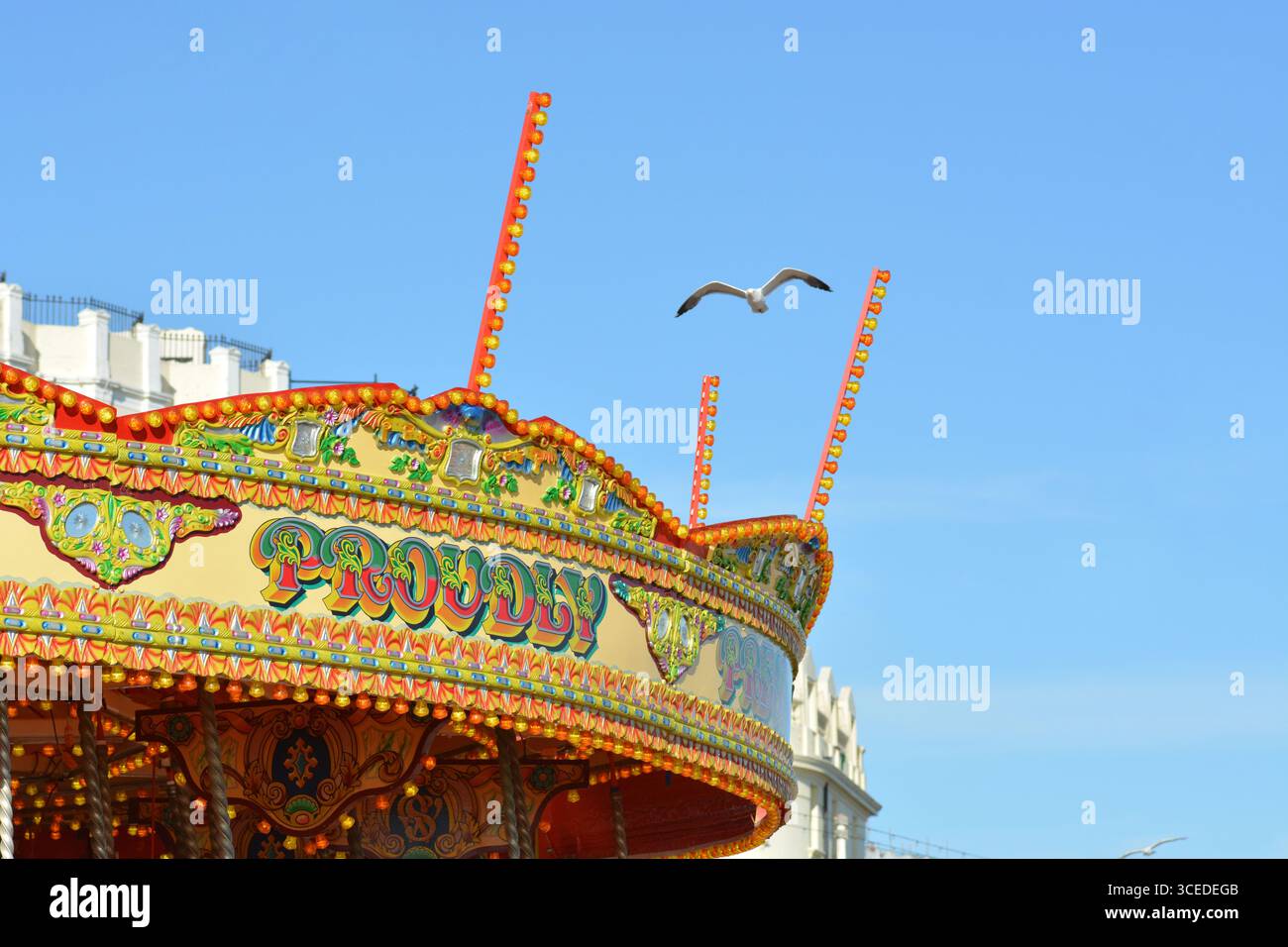 Merry-go-round also known as carousel, Brighton beach, Southeast ...