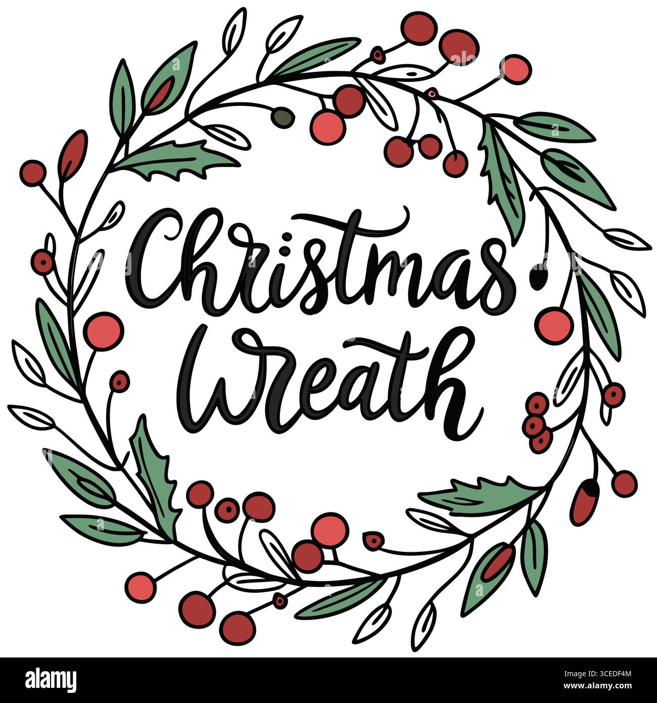 Hand drawn winter leaves Stock Vector Images - Alamy