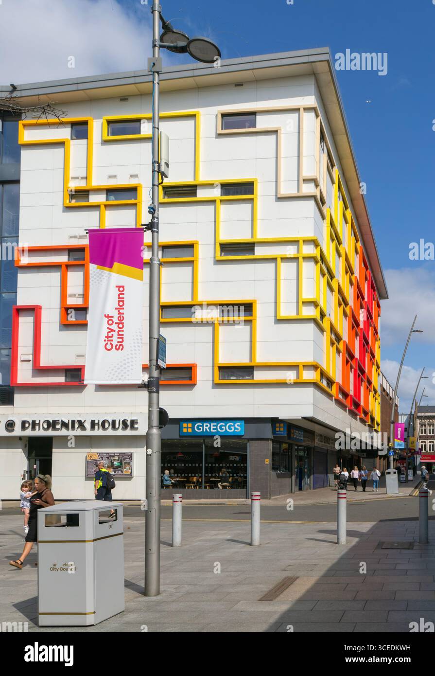 Modern architecture City View Phoenix House apartments building, city centre of Sunderland, Tyne ...