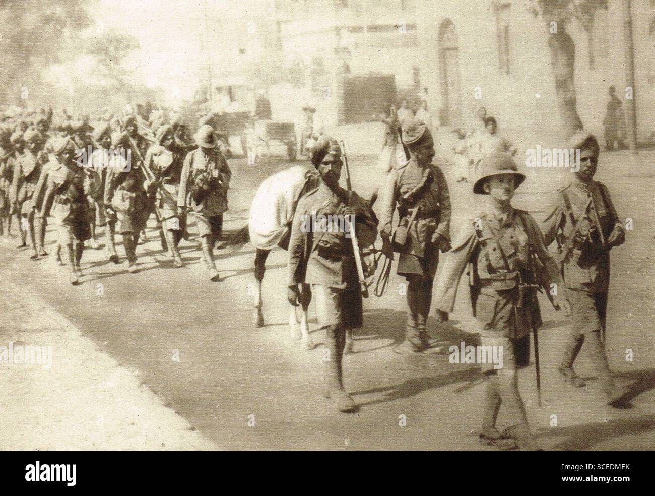 Indian infantry on their way to support the British at the front in ...