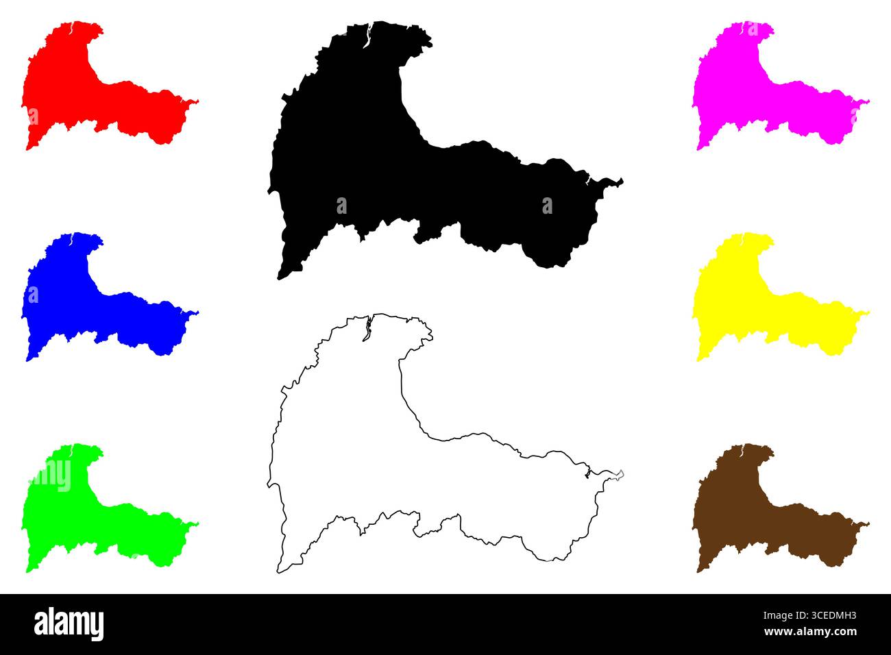Toyama city (Japan, Nihon-koku or Nippon-koku, Chubu region) map vector ...
