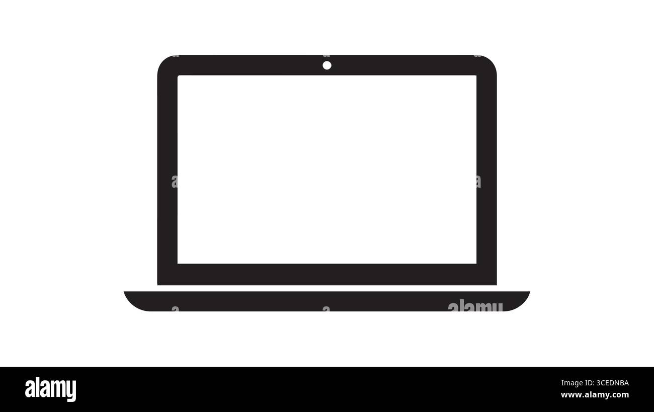 Modern laptop technology illustration with clean lines Stock Vector ...