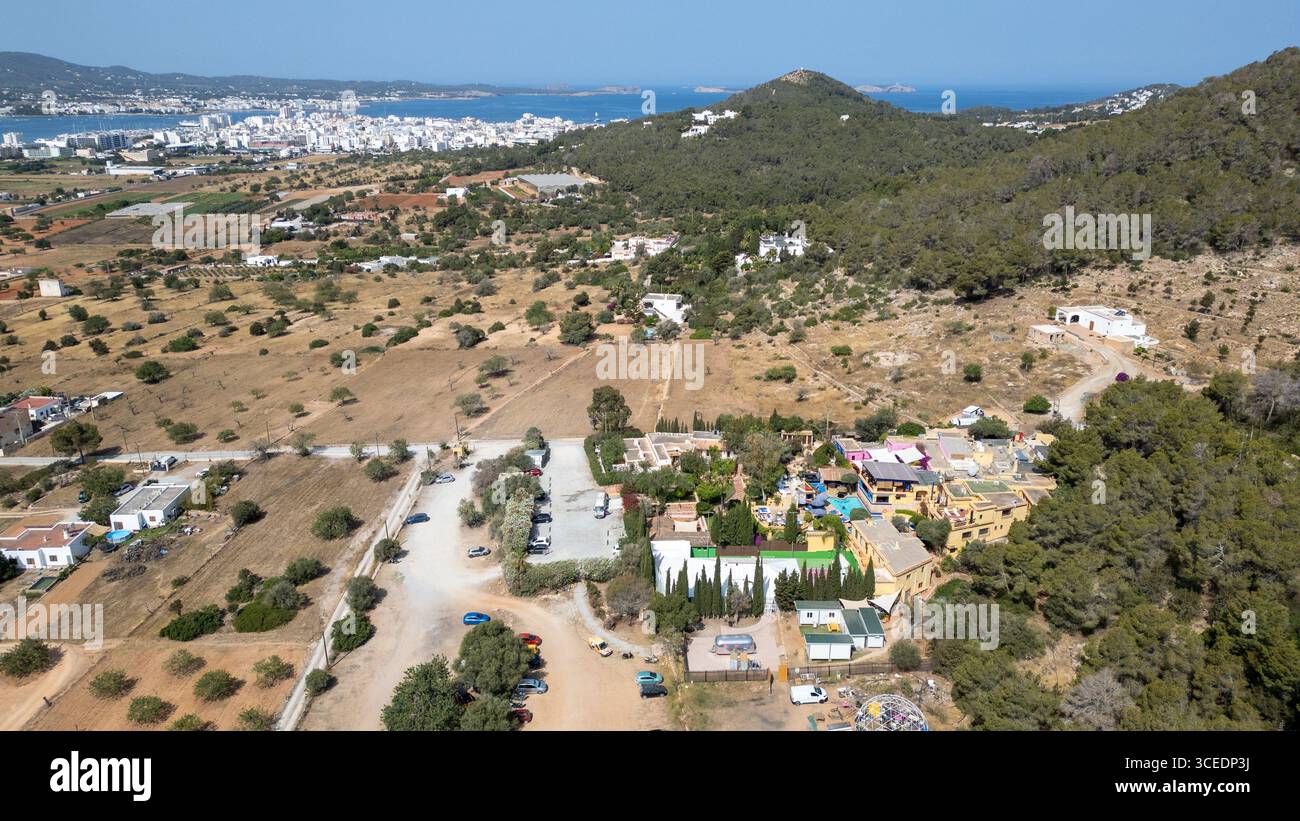 Aerial view of Pikes Hotel in San Antonio Ibiza. The 25-room haven in ...