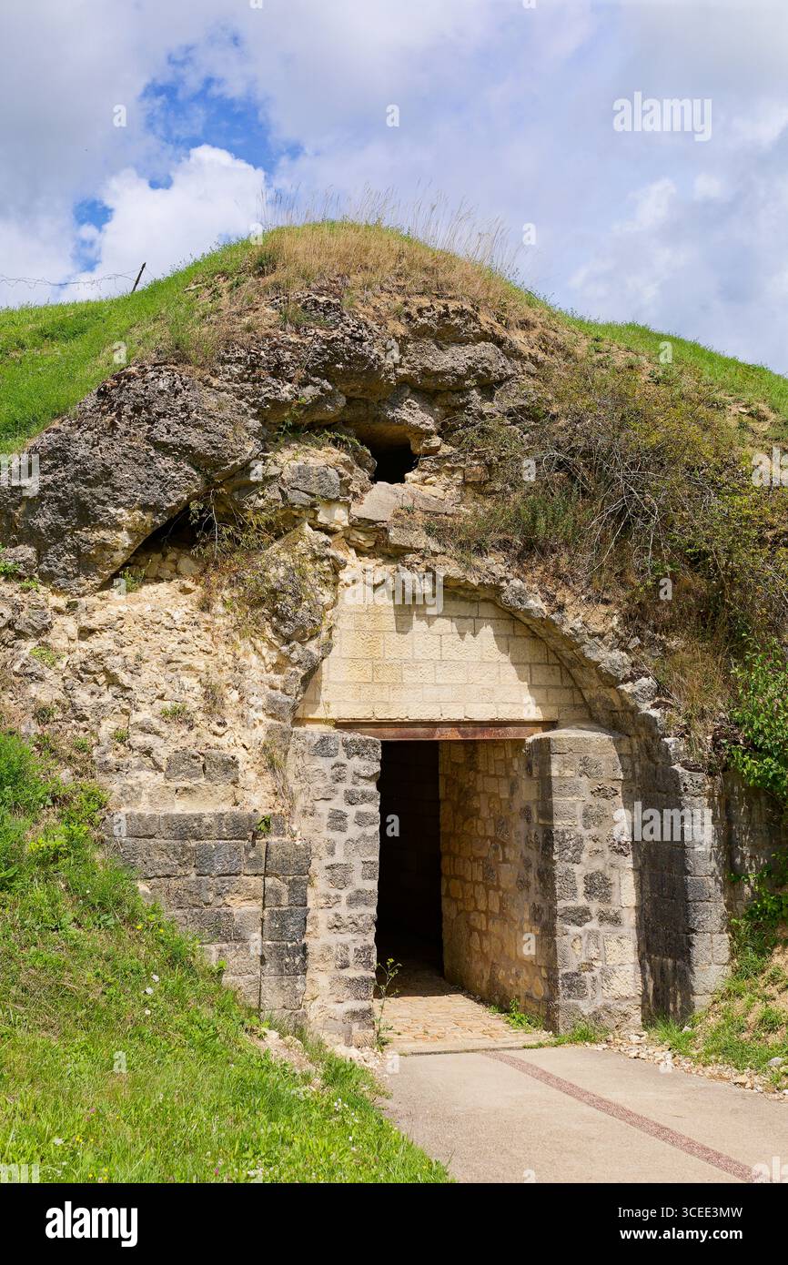 Entrance to Fort Douaumont WWI fortress showing stone masonry ...