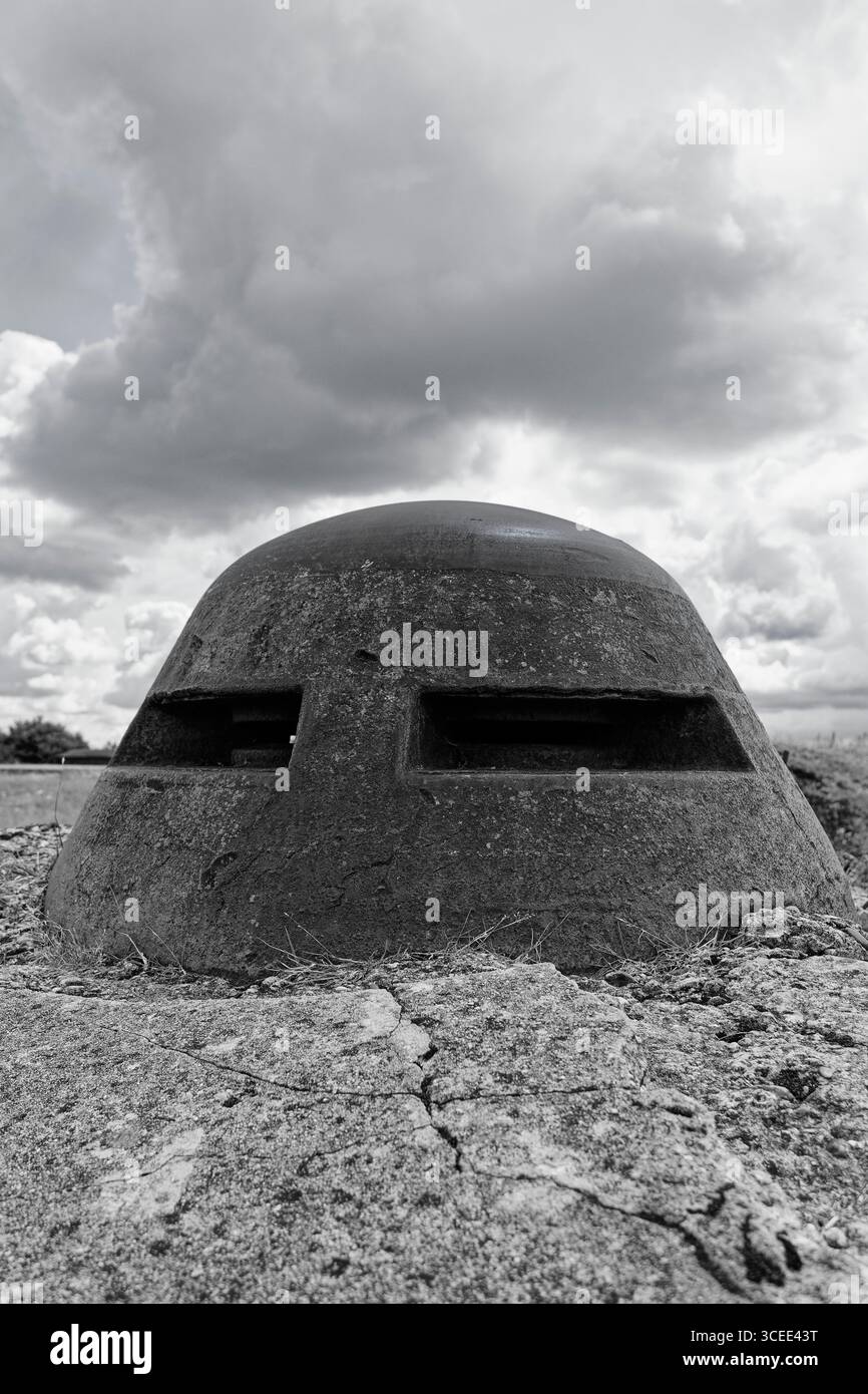 Verdun, France July 27th, 2025: WWI observation bunker with gun slits ...
