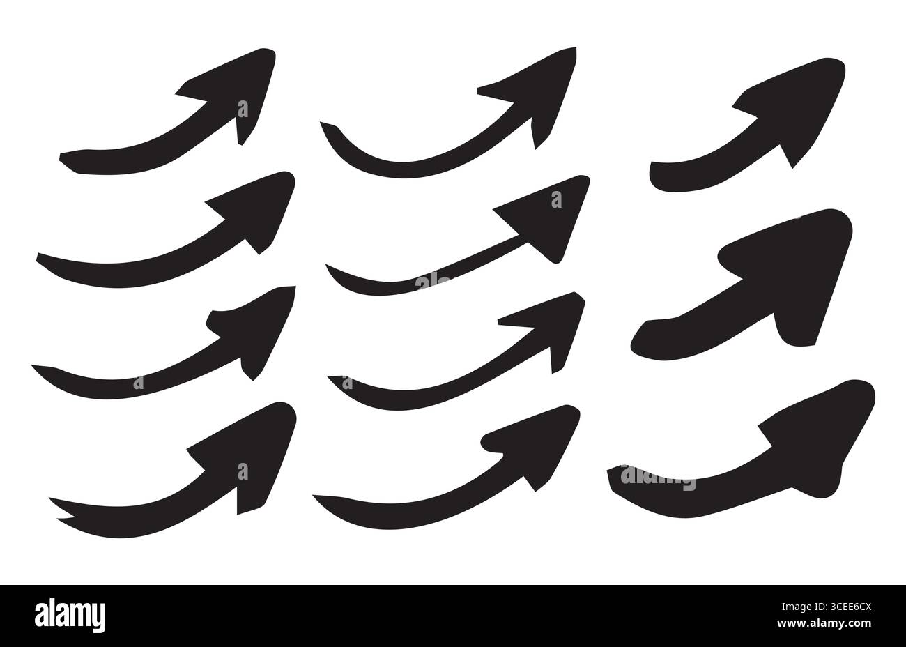 Arrows set for business plan, presentation and education. Hand drawn ...