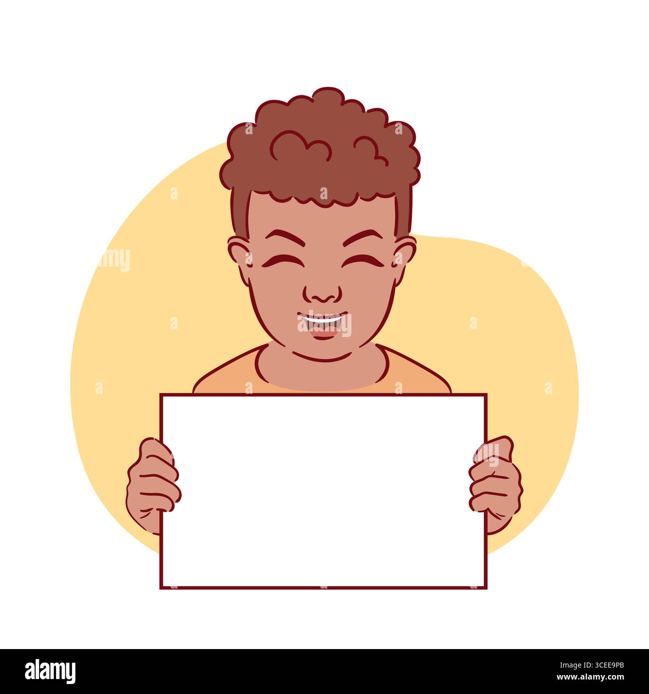 Child holds up sign Stock Vector Images - Alamy