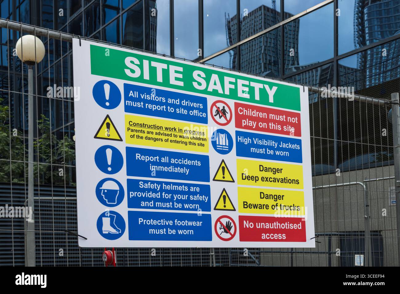 Safety signs entrance industrial site hi-res stock photography and ...