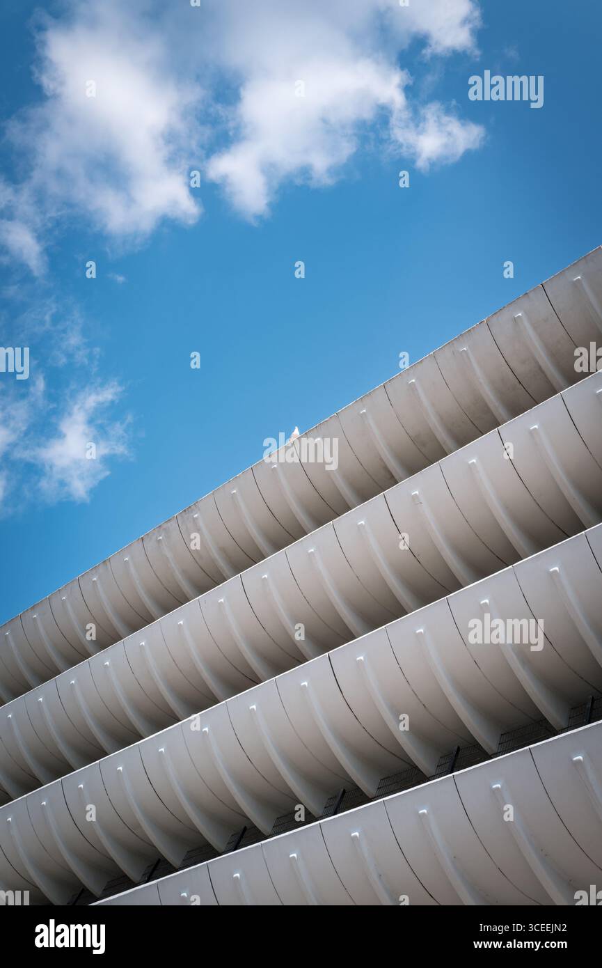 Preston, Lancashire, UK. A portrait view showing the long curved ...