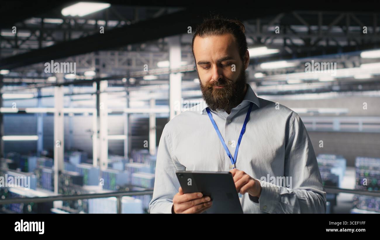 Computer scientists in data center monitoring neural network LLM ...