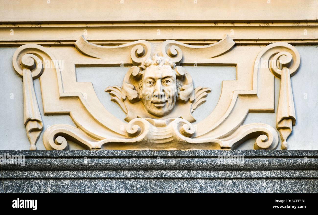 Stone Silence: A Watchful Mask of Turin Stock Photo - Alamy