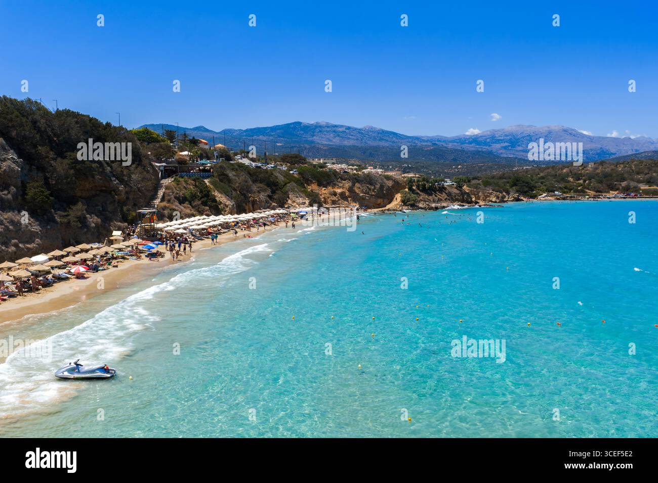 Aerial View of Voulisma Beach with Turquoise Waters and Sandy Shoreline ...