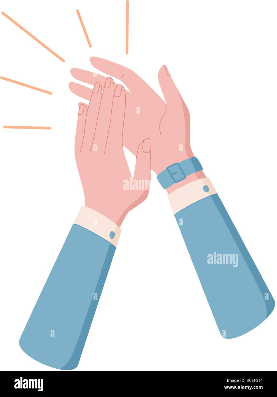 Flat Cartoon Applause Celebration Gesture Stock Vector Image & Art - Alamy