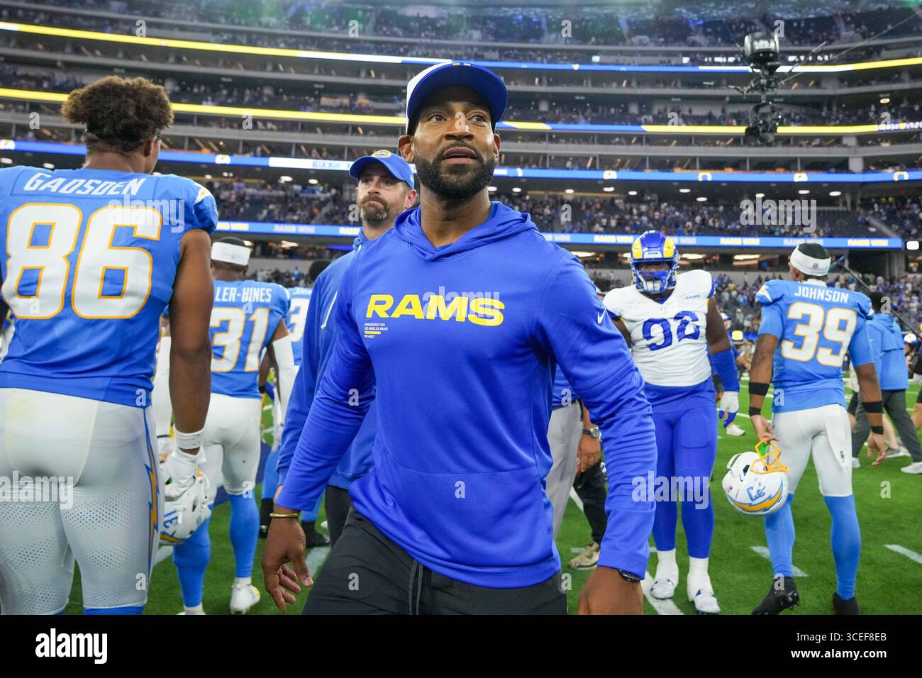 Los Angeles Rams acting head coach Aubrey Pleasant after a NFL football ...