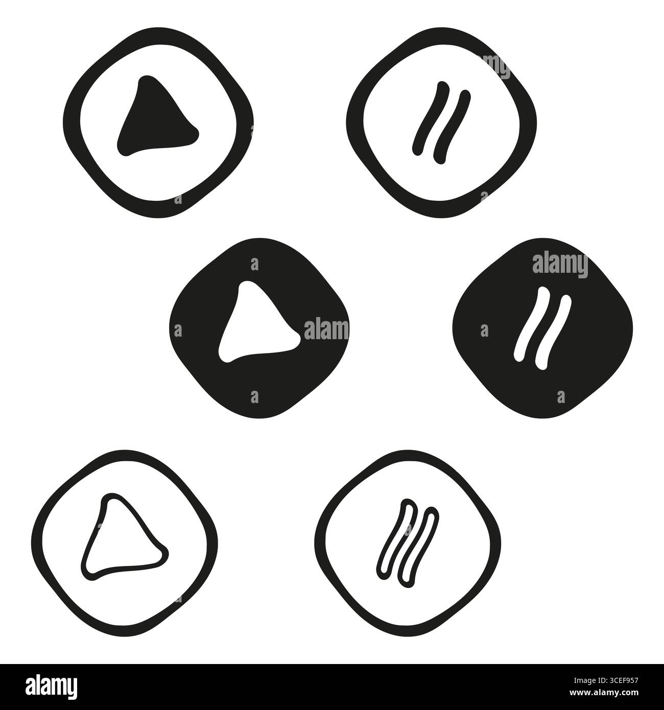 Media player buttons. Play pause symbols. Control Vector icons. Audio video interface Stock ...