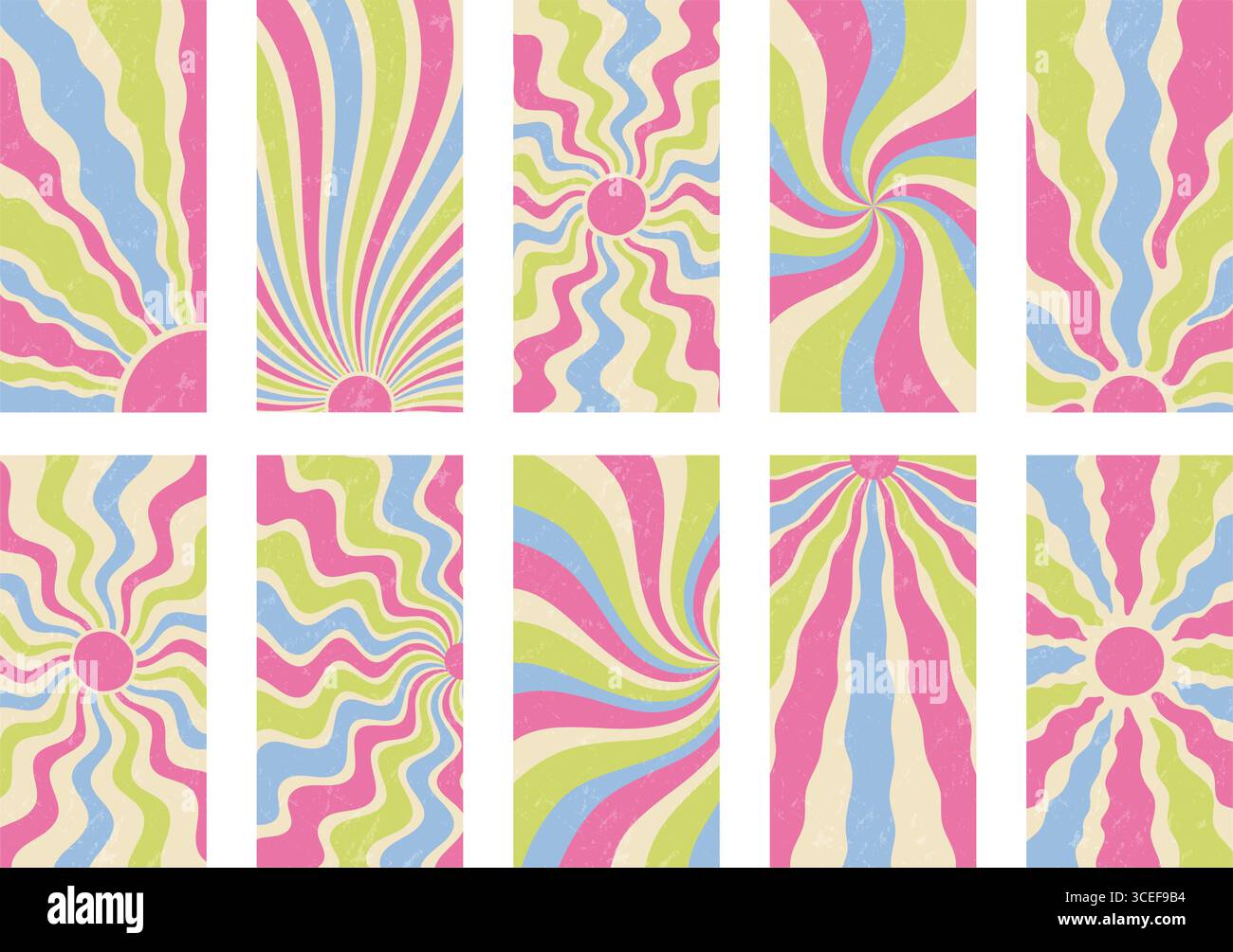 Retro groovy wavy sun Cut Out Stock Images & Pictures - Alamy