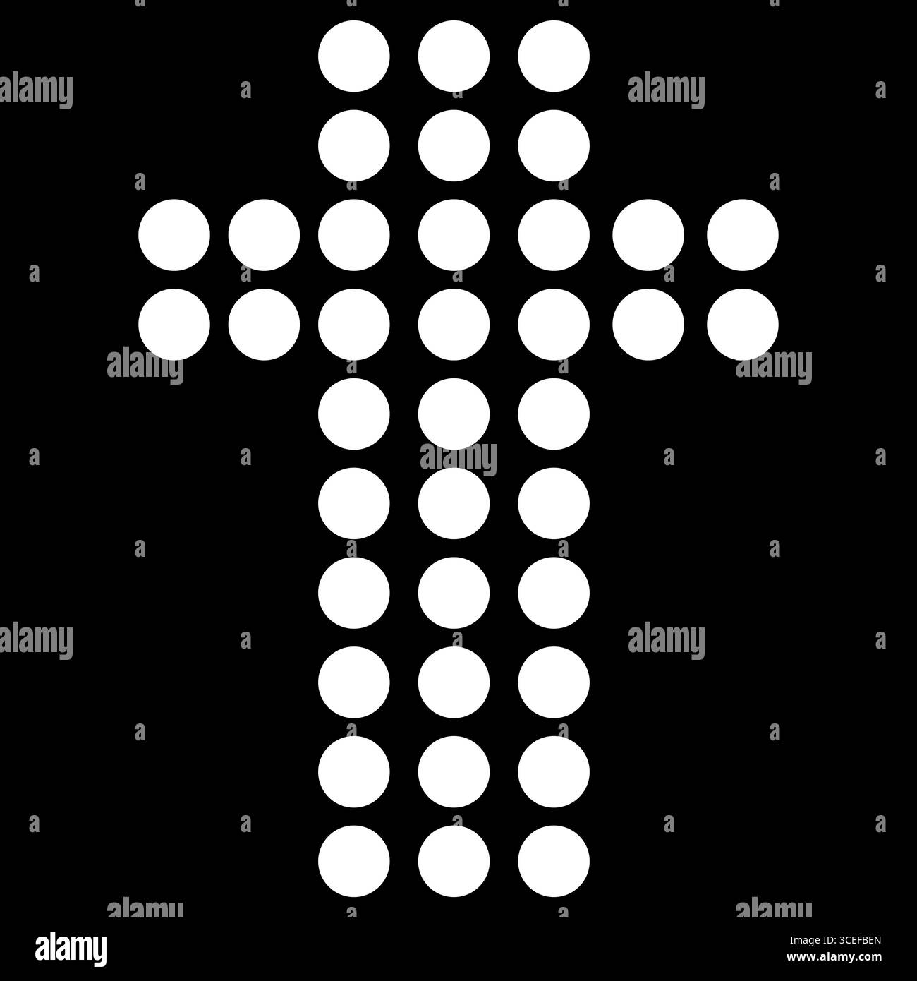 Christian cross icon. Religious symbol pattern. White dots composition ...