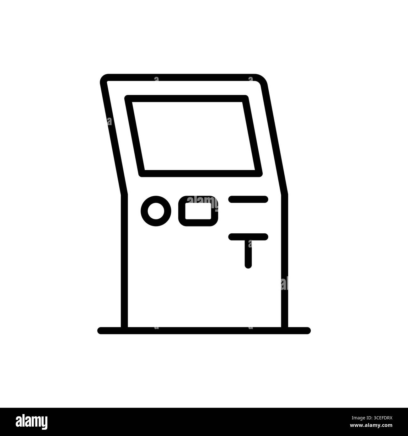 Simple black and white outline of a vending machine featuring a display ...