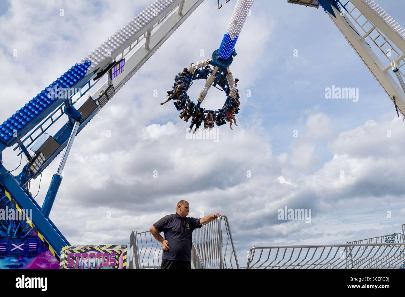 Stratosfear thrill ride at the Whitby Regatta fun fair in North ...