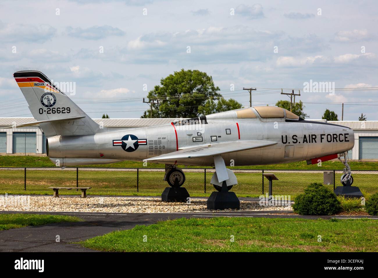 An Indiana Air National Guard Republic F-84F Thunderstreak on display ...