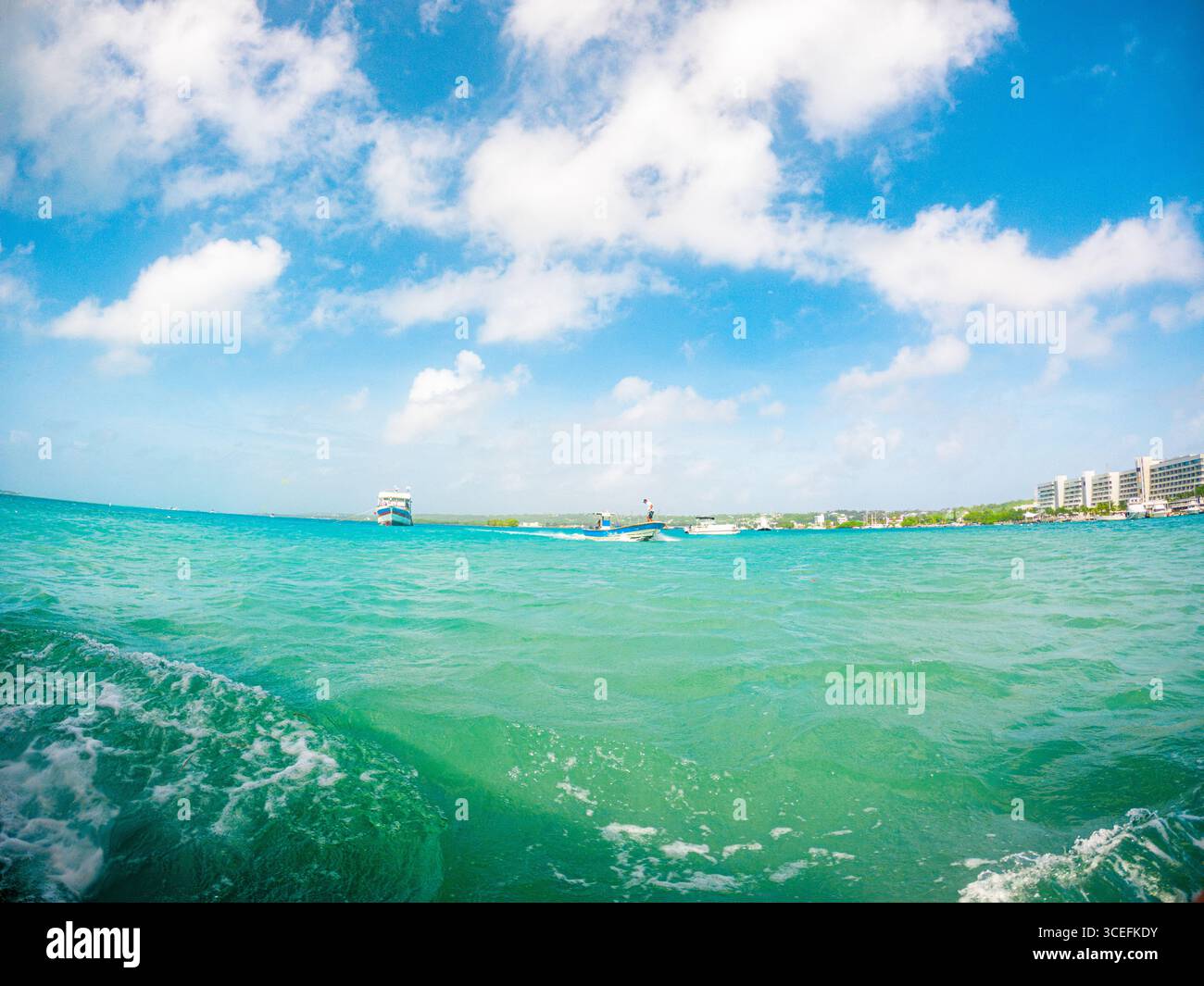 Vibrant turquoise waters and scenic views of San Andres Island ...