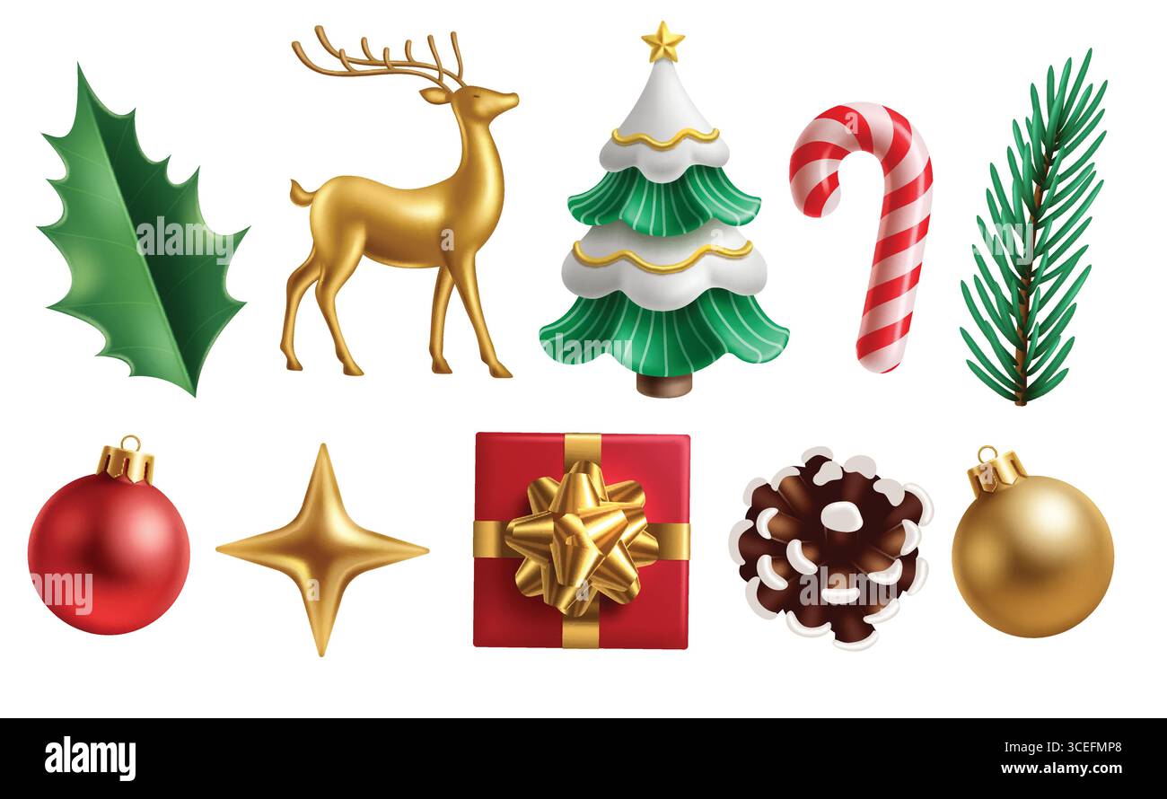 Christmas elements clipart set. Christmas elements clip art for xmas ...