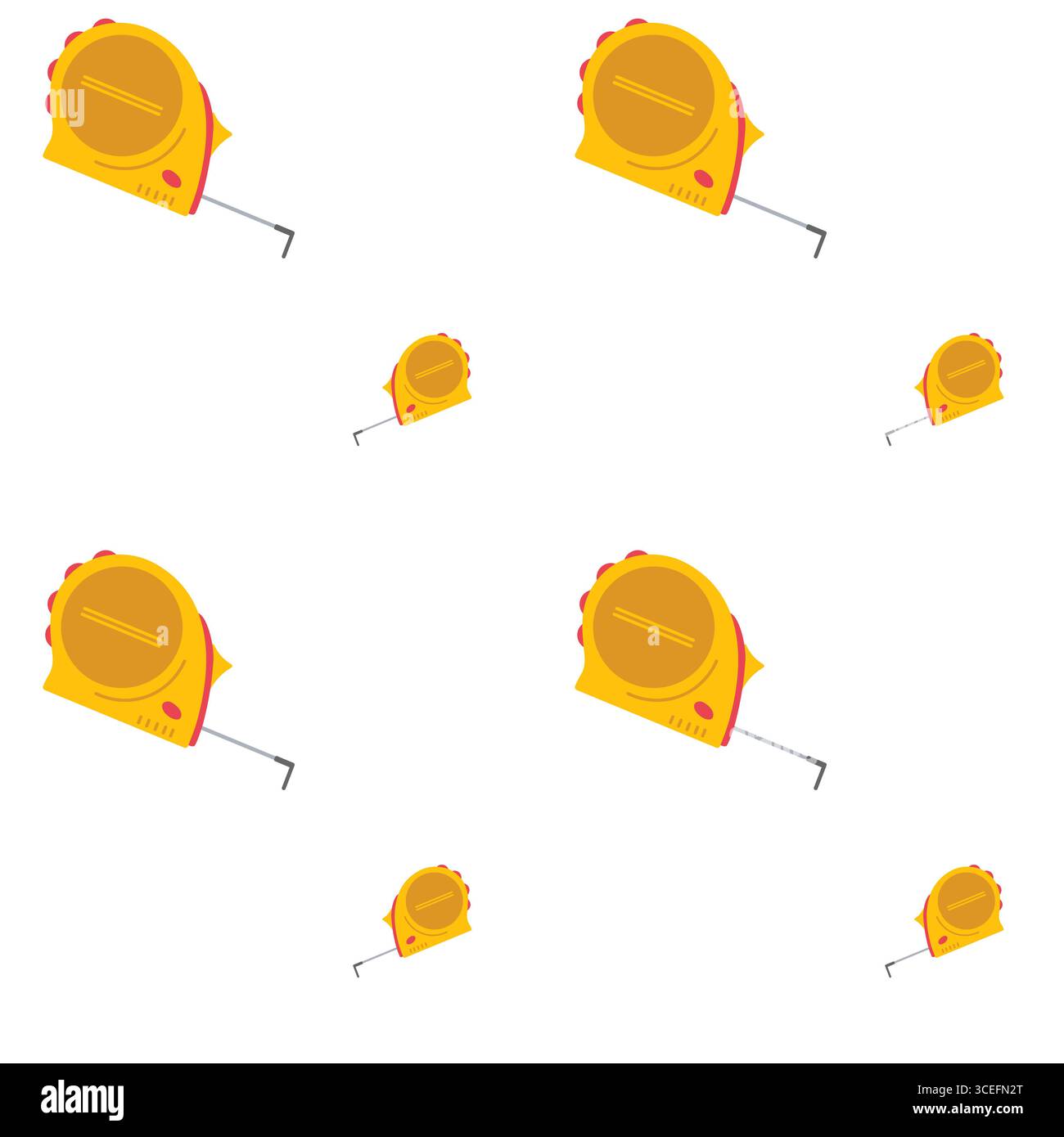 Yellow measuring tools arranged on a white background for design ...