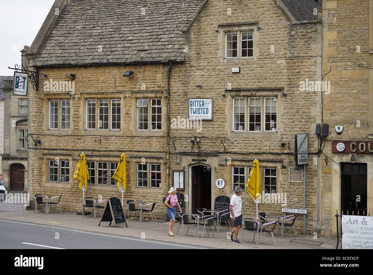 Quaint English Bar and Café Along Stone Road in Historical Village ...