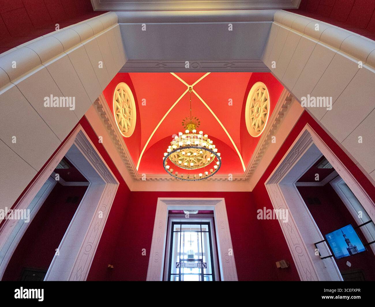 The ceiling at the observatory deck level at the Palace of Culture and ...