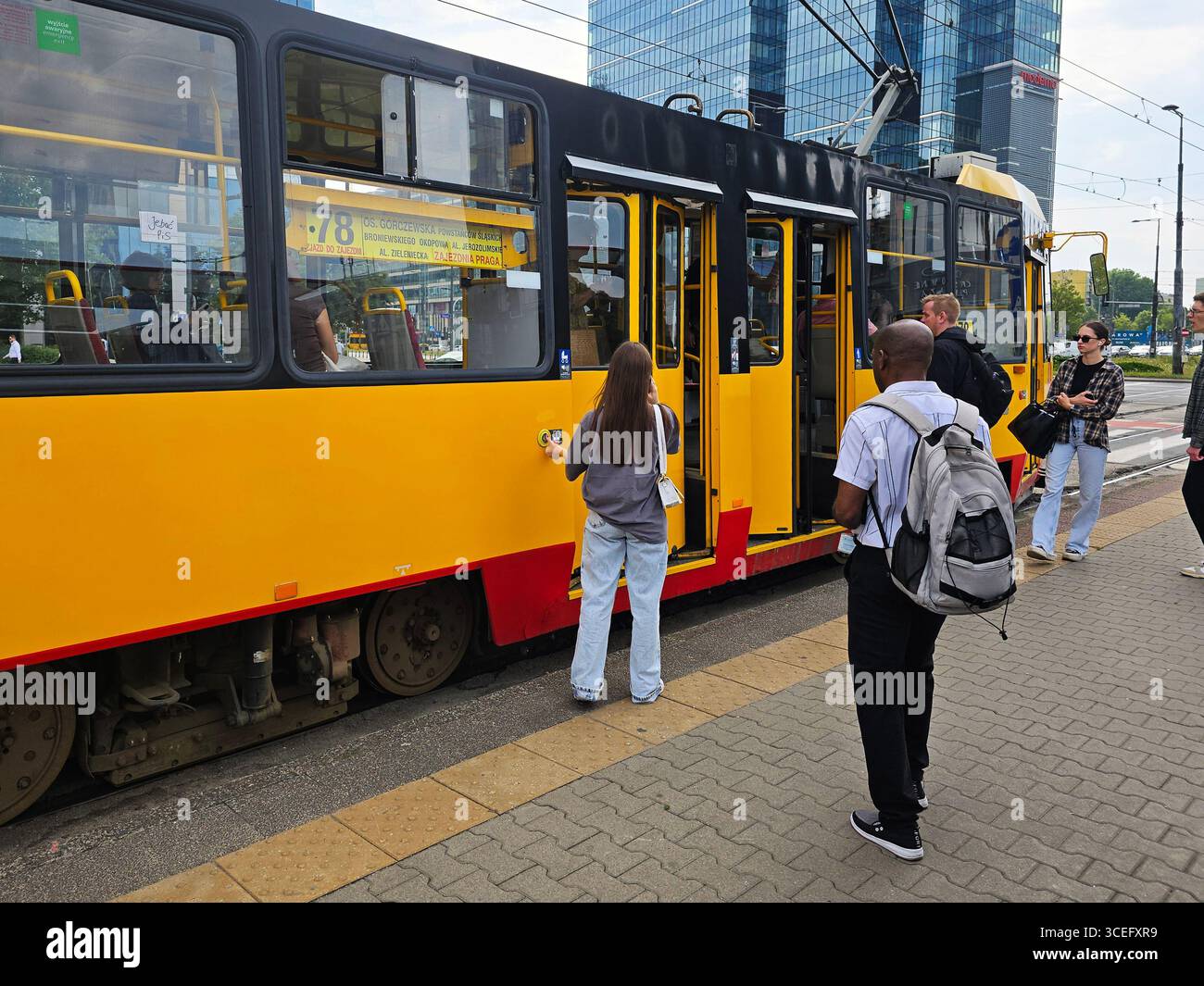 A public tram in Warsaw, Poland Stock Photo - Alamy