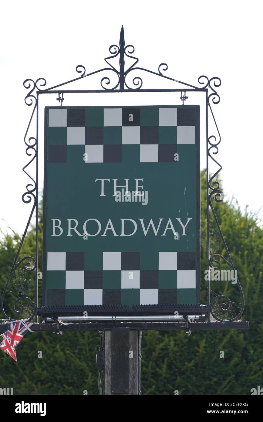 Elegant Signboard Displaying 'The Broadway' in Green and Black Design ...