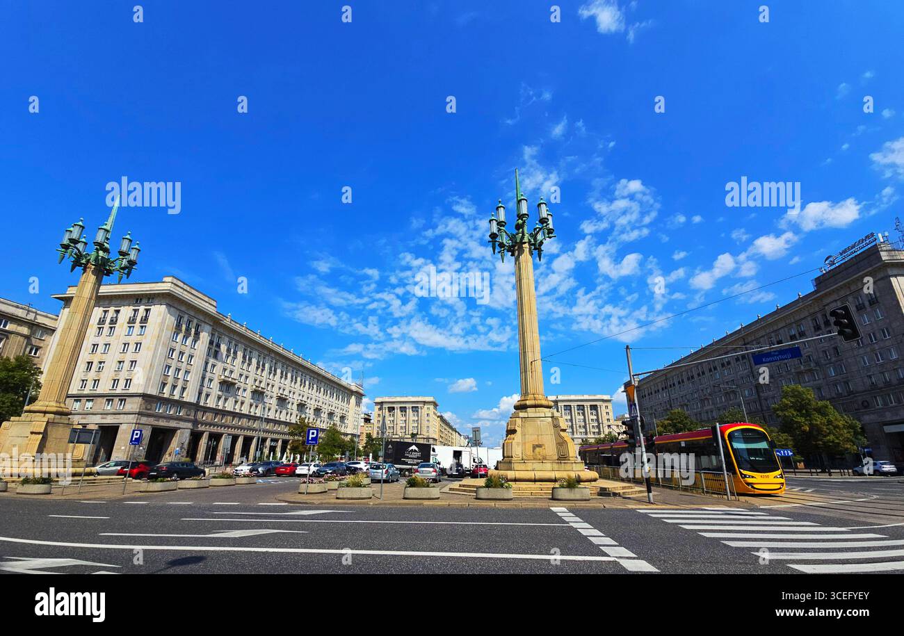 Socialist / Communist style buildings along Marszałkowska street Warsaw ...