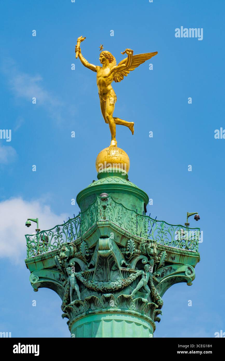 July Column at Place de la Bastille in Paris, France Stock Photo - Alamy