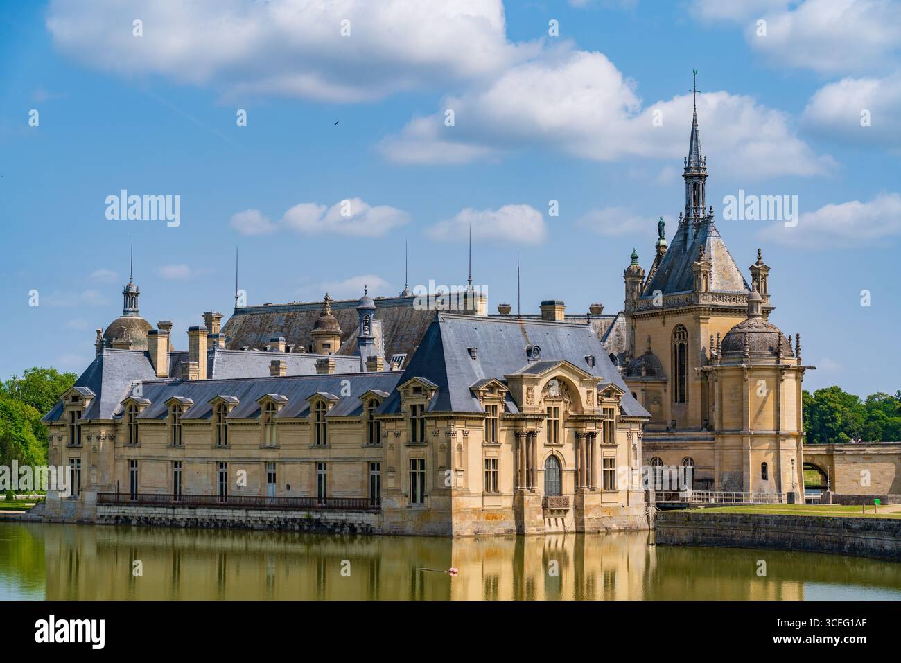 Chateau de Chantilly, a historic castle in Chantilly, France Stock ...