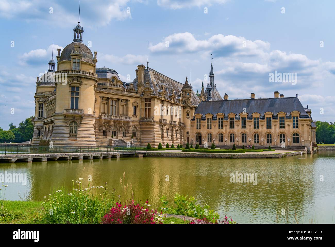 Chateau de Chantilly, a historic castle in Chantilly, France Stock ...