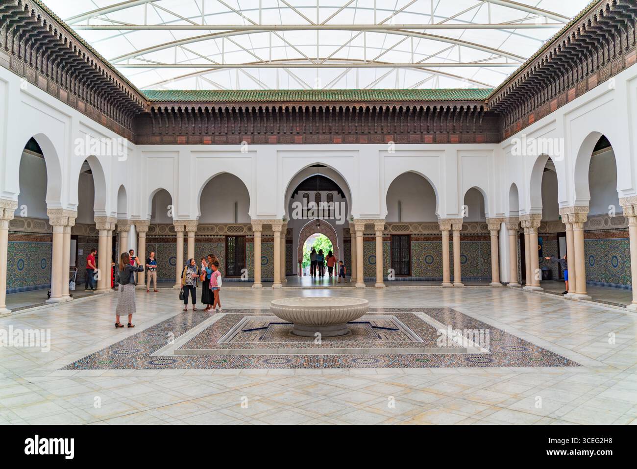 Interior of Grande Mosquee (Grand Mosque) in Paris, France Stock Photo ...