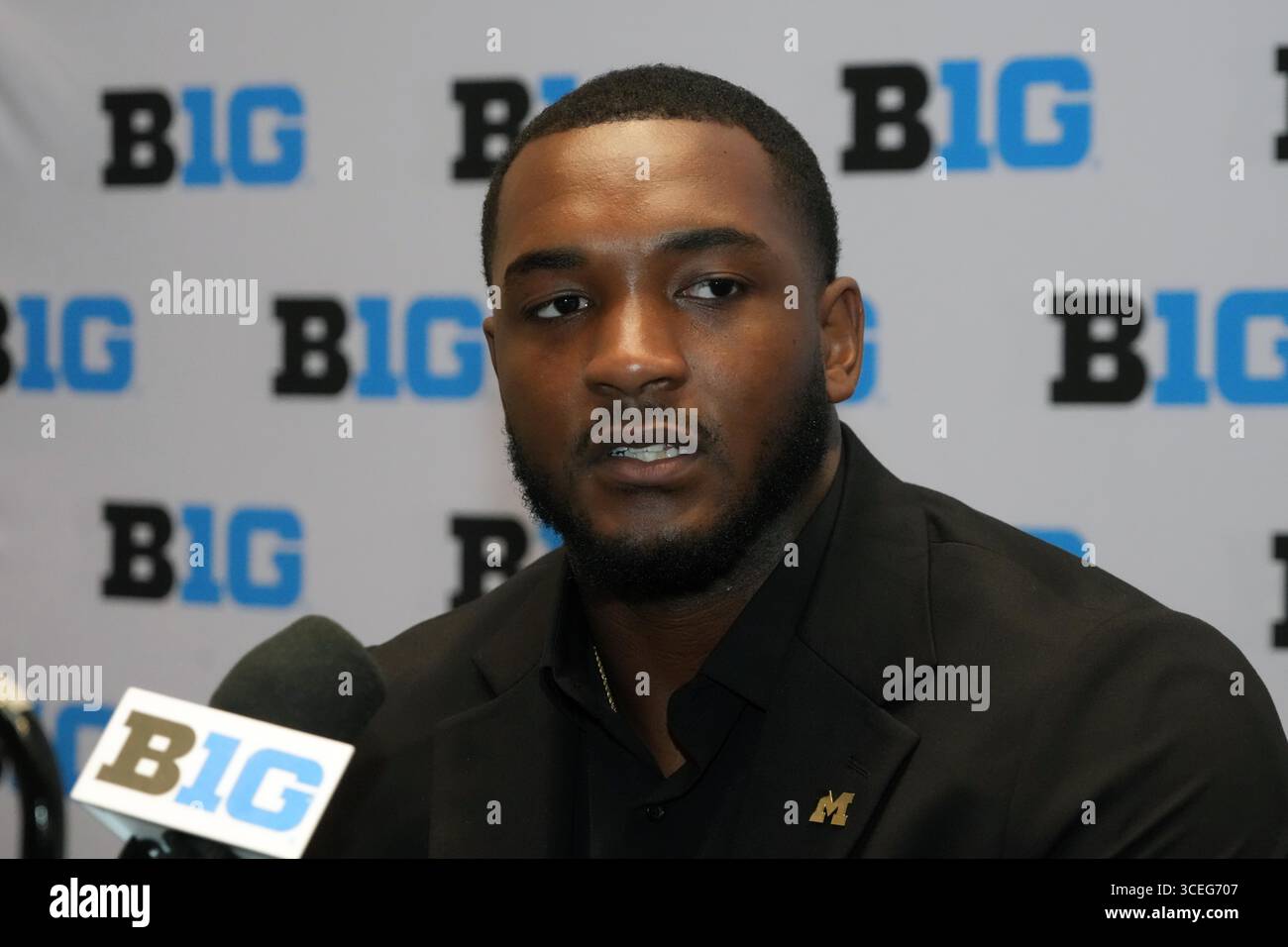 Michigan Wolverines defensive end Derrick Moore during Big Ten Football Media Days at the ...