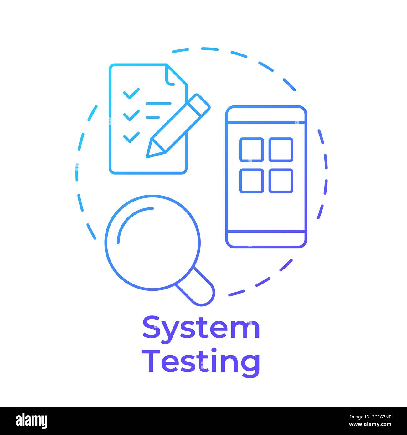 System testing blue gradient concept icon Stock Vector Image & Art - Alamy
