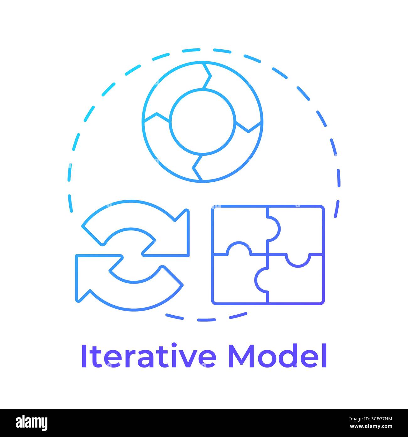 Iterative model blue gradient concept icon Stock Vector Image & Art - Alamy