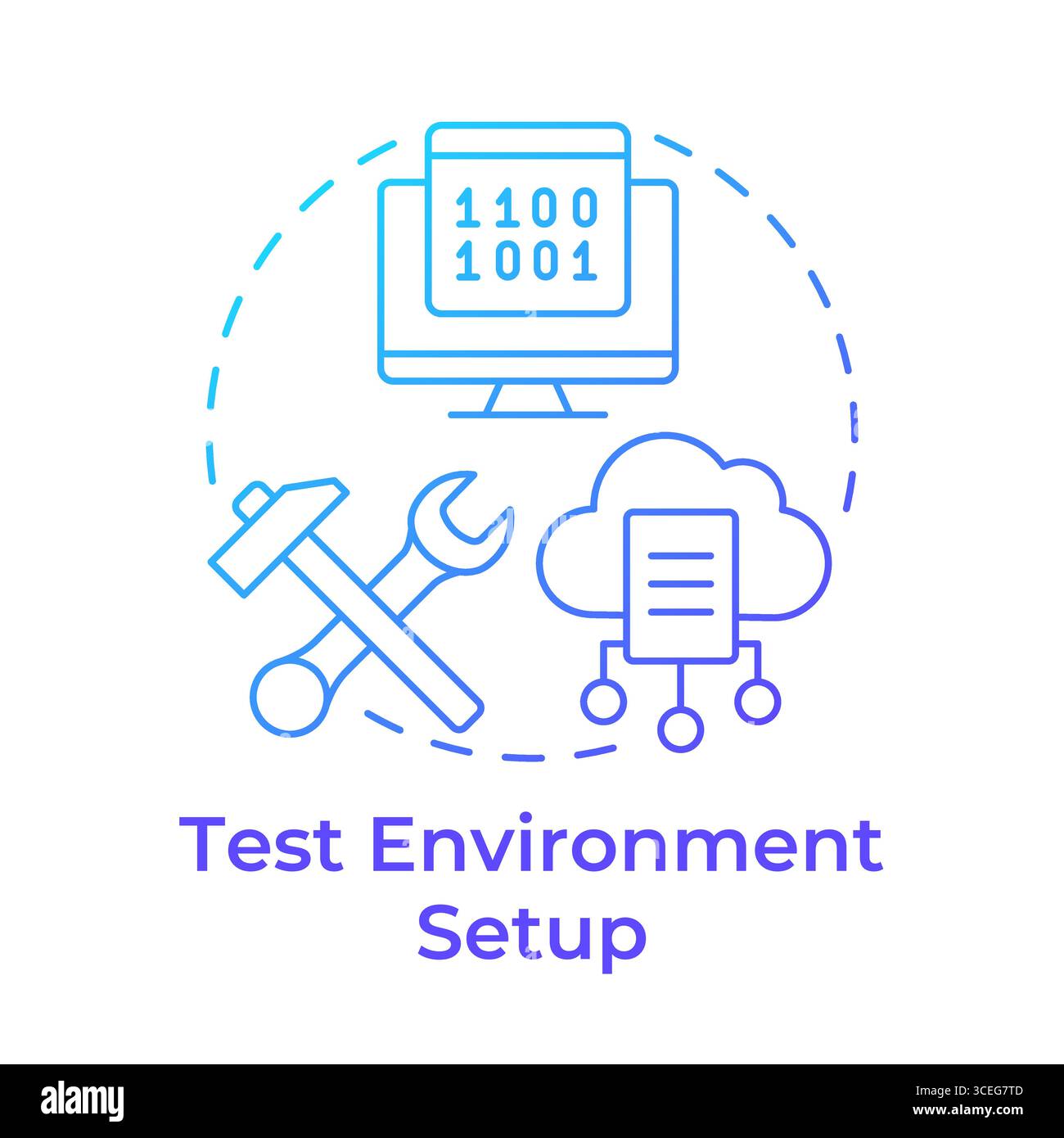 Test environment setup blue gradient concept icon Stock Vector Image ...