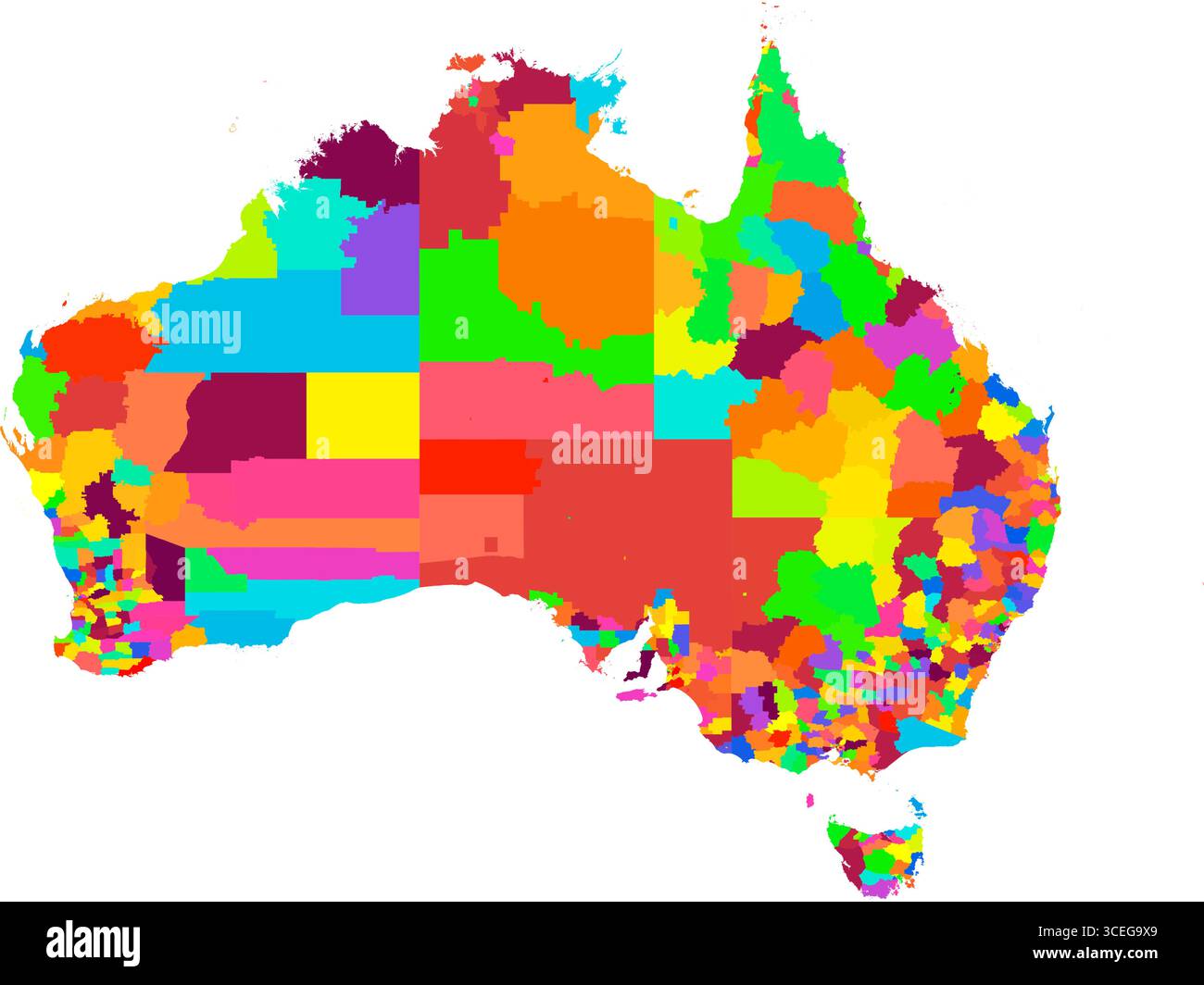 Australia Detailed Color Map – High Resolution Political and ...